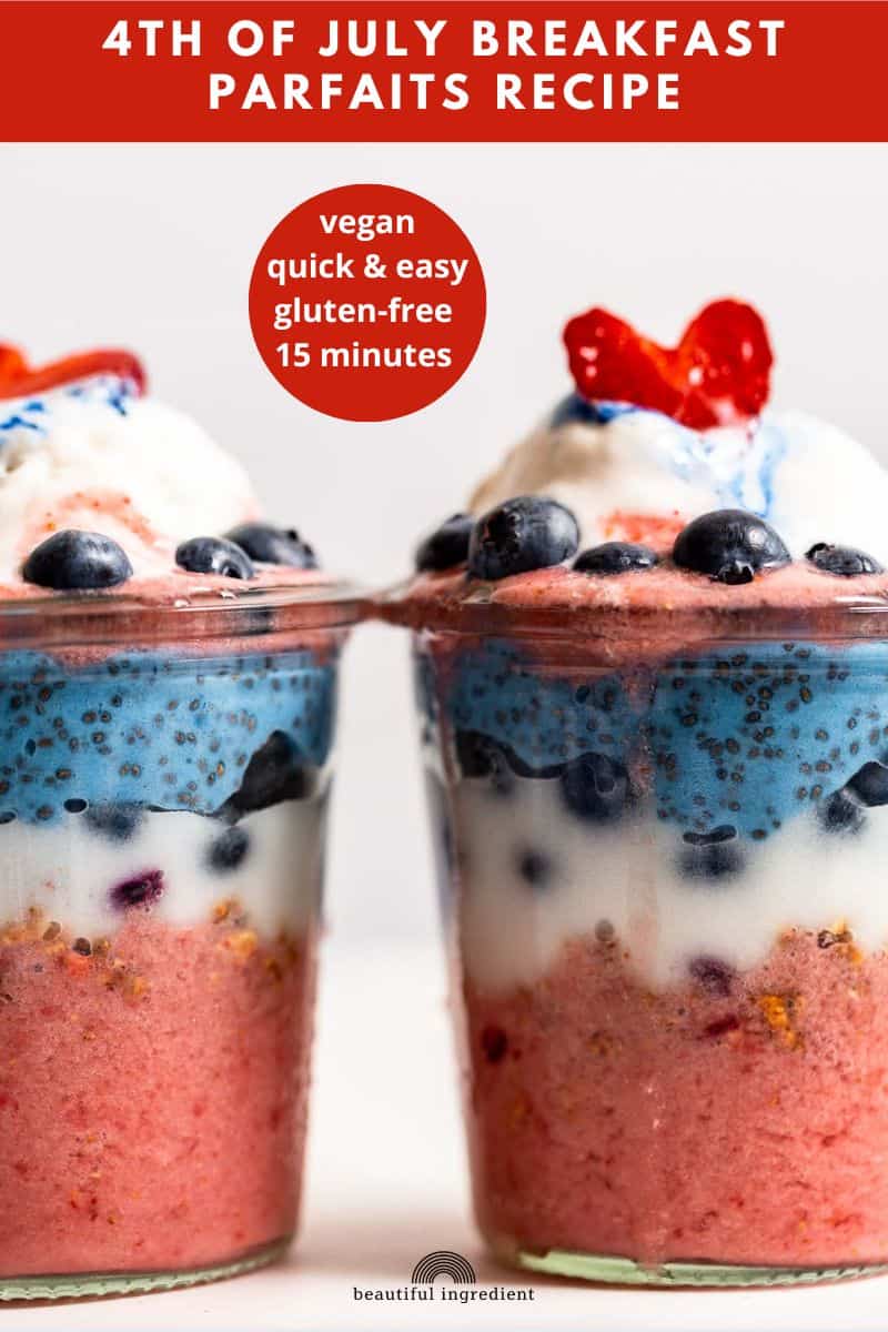 Vegan 4th of July Breakfast Parfaits