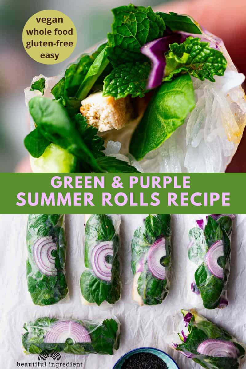 Easy Green and Purple Summer Rolls • Beautiful Ingredient