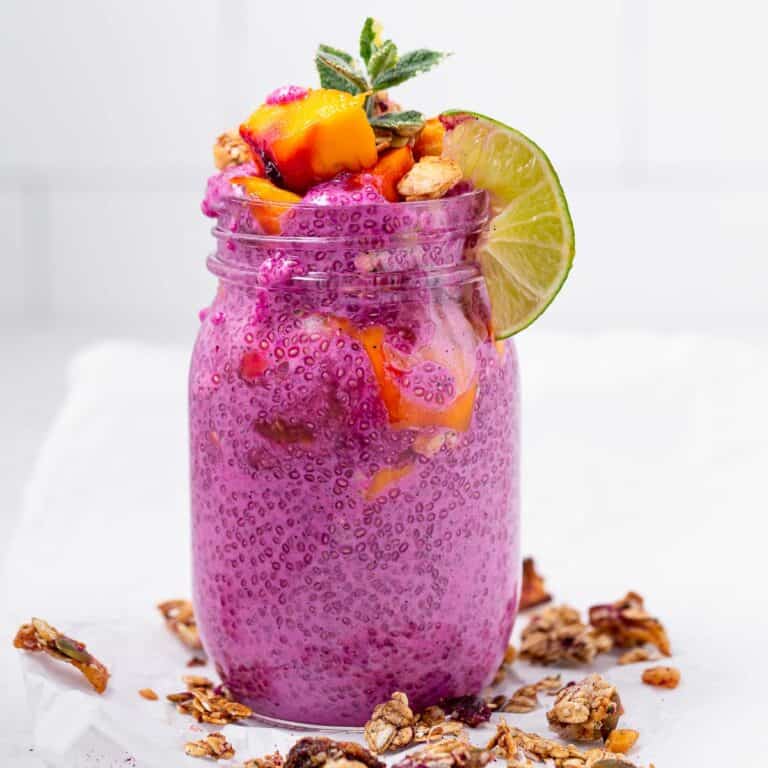 Pink Dragon Fruit Chia Pudding • Beautiful Ingredient
