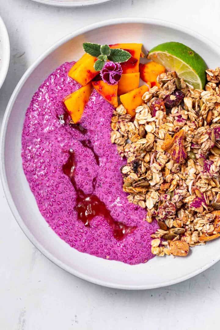 Pink Dragon Fruit Chia Pudding • Beautiful Ingredient